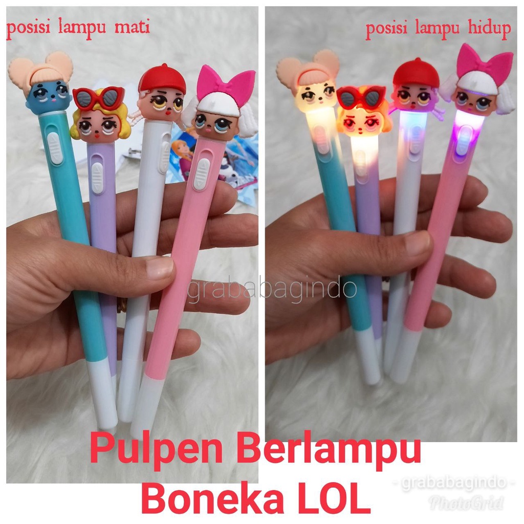 Jual PULPEN GEL BERLAMPU BONEKA LOL // LAMPU MATI PULPEN LUCU/PULPEN ...