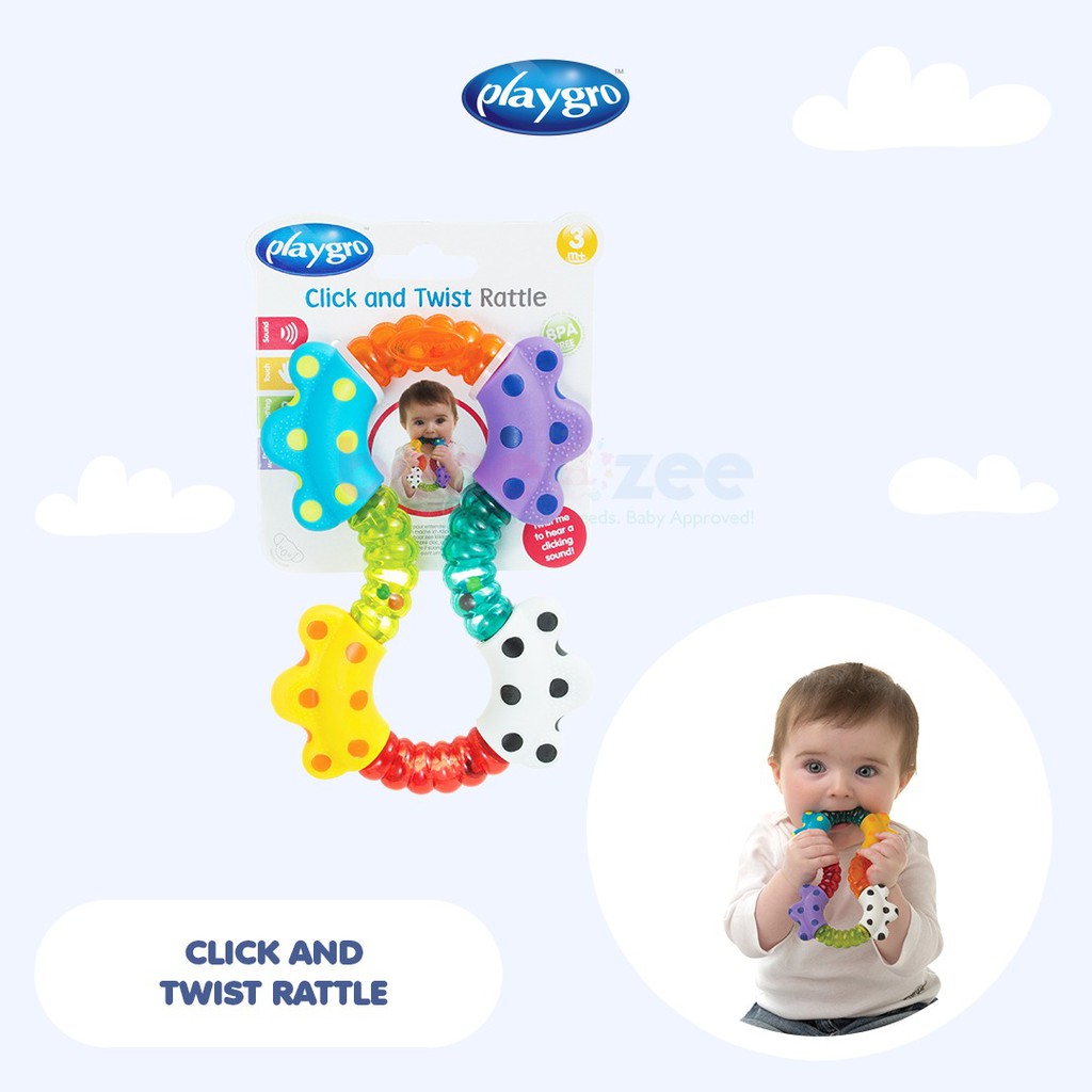 Jual Playgro Click and Twist Rattle/Mainan Bayi | Shopee Indonesia