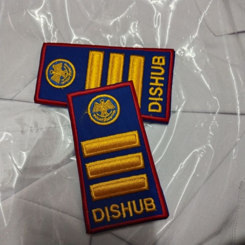 Jual pangkat dishub 3c lis merah logo bordir | Shopee Indonesia