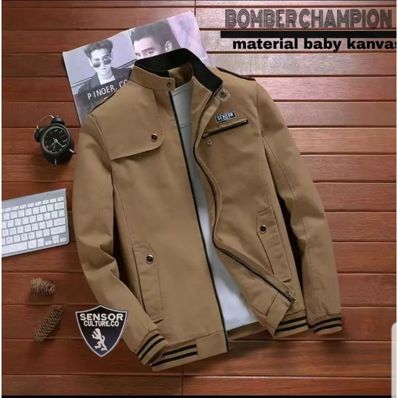 Jual JAKET BOMBER PRIA /JAKET BOMBER CHAMPION/BOMBER KANVAS MILENIAL ...