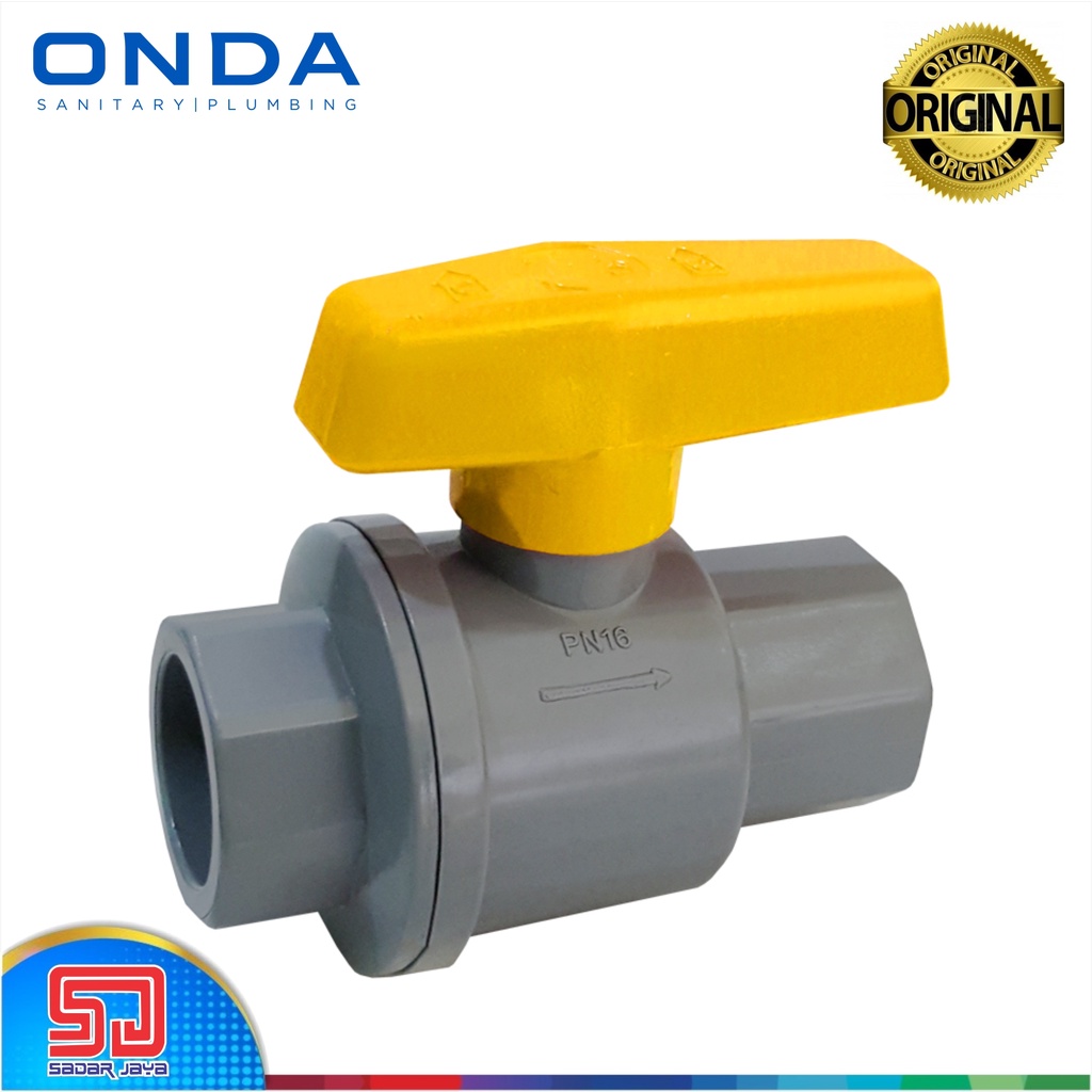 Jual ONDA PVCBV 1/2" 3/4" Valve Katup Keran / Stop Kran PVC Polos | Shopee Indonesia
