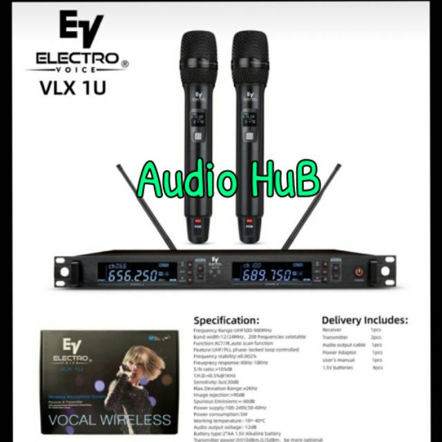 Jual MIC WIRELESS ELECTRO VOICE VLX 1U ORIGINAL MICROPHONE EV VLX1U ...