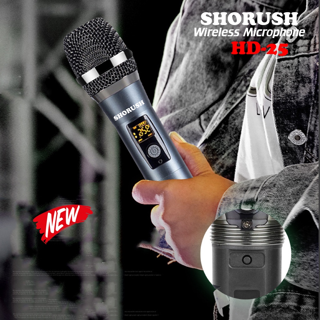 Jual Shorush HD25 Microphone Mic Handheld Wireless UHF Rechargeable ...