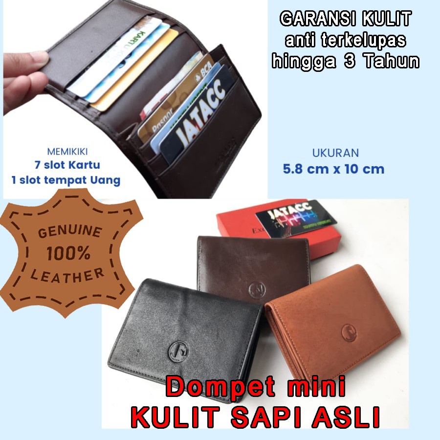 Jual Dompet Kartu Kulit Asli Pria Wanita Card Holder ( D KULIT MINI ...
