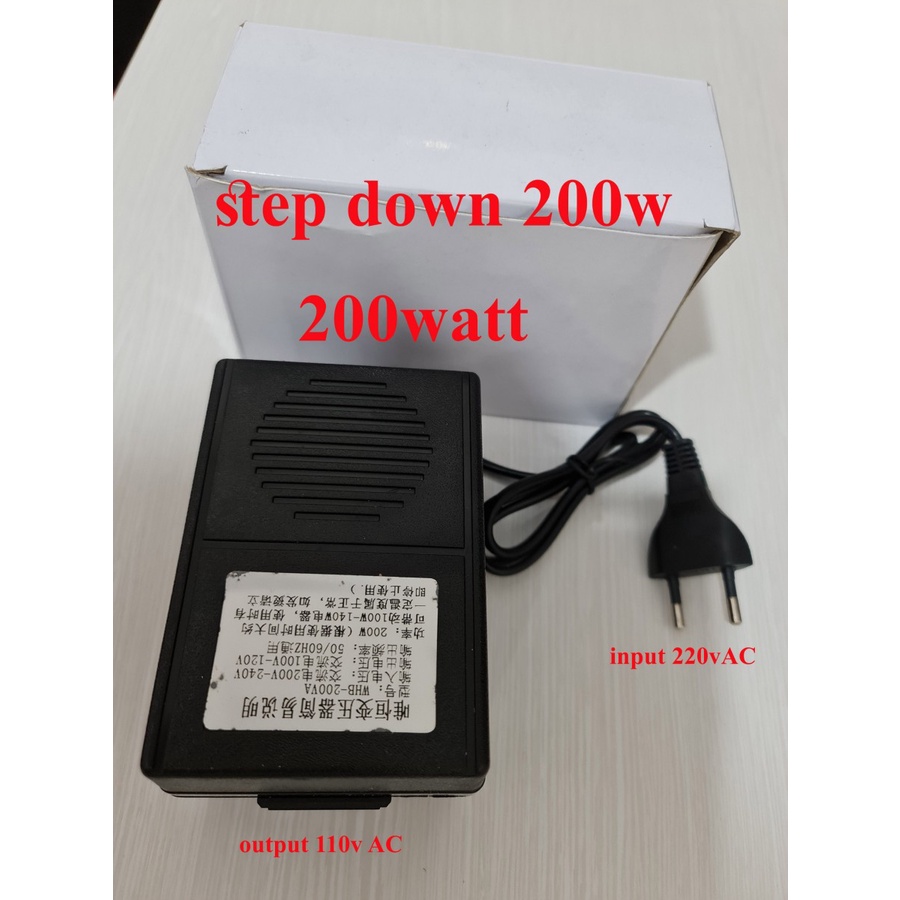 Jual step down 200w kabel- penurun tegangan 200 watt ( 220v AC to 110c ...