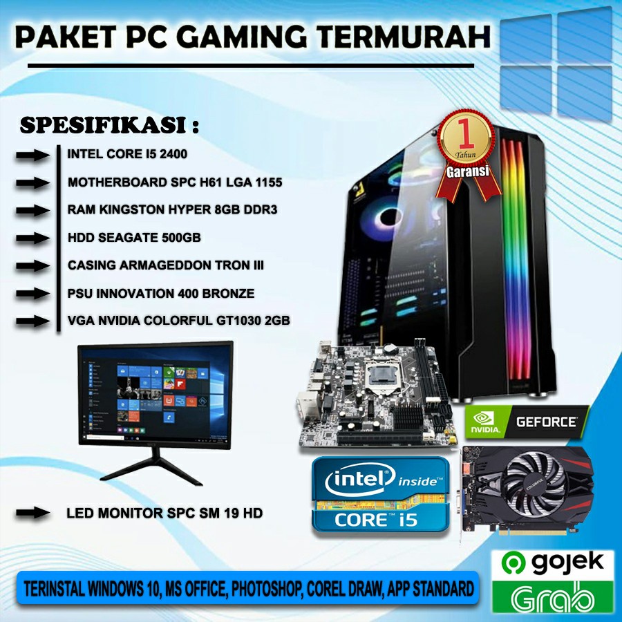 Jual PC RAKITAN GAMING CORE I5 | RAM 8GB | NVIDIA COLORFUL GT1030 | Shopee Indonesia