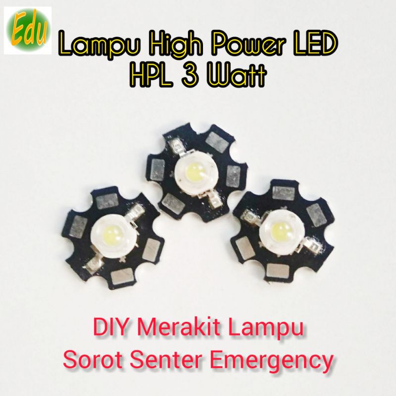 Jual High Power LED HPL 3 Watt Warna Putih + PCB Star Heatsink | Shopee ...