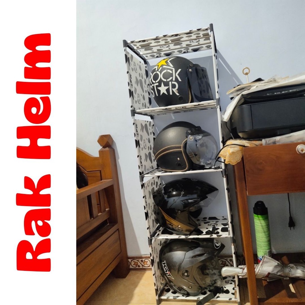 Jual Rak Helm Rak Susun Lemari Helm LEBIH BESAR & KUAT Rak Buku Lemari ...