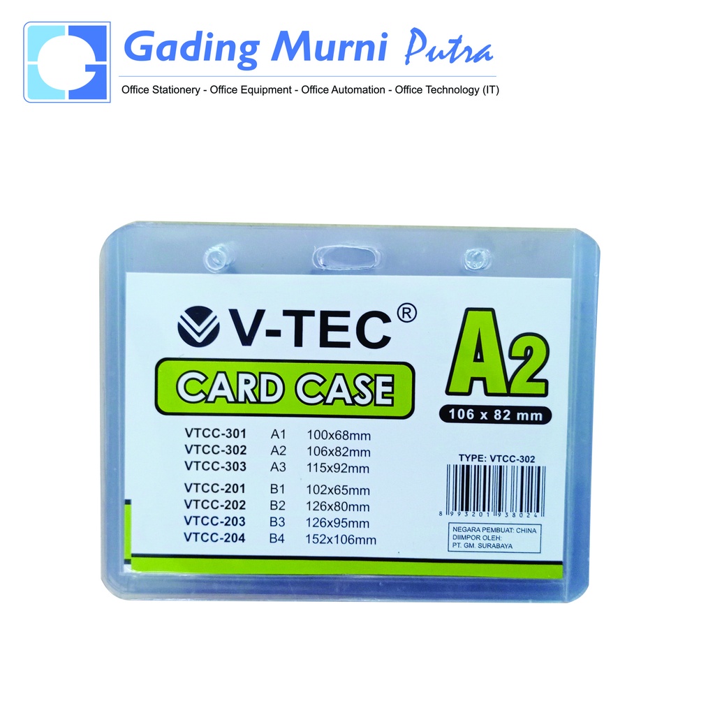 Jual Tempat Id Card Case A2 / Plastik Kartu Nama / Name Tag / Plastik ID Card V-Tec VTCC-302/A2 ...