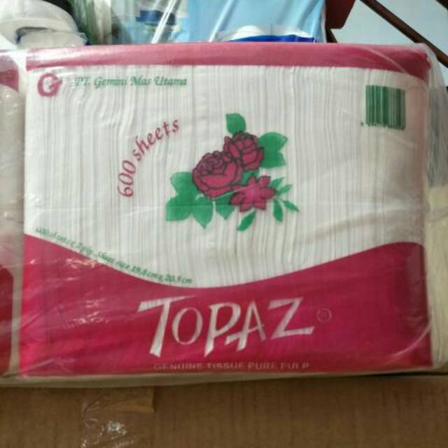 Jual Tissue Facial Topaz/Tissue Rumah 600 Lembar/Tisu Lembaran | Shopee ...