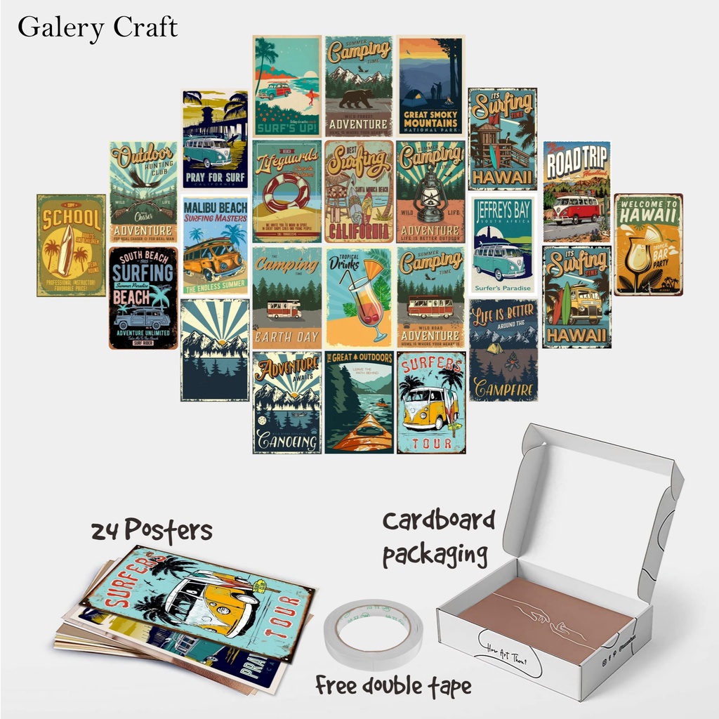 Jual Hiasan Dinding Poster Aesthetic Retro Tempelan Tembok Poster Retro ...