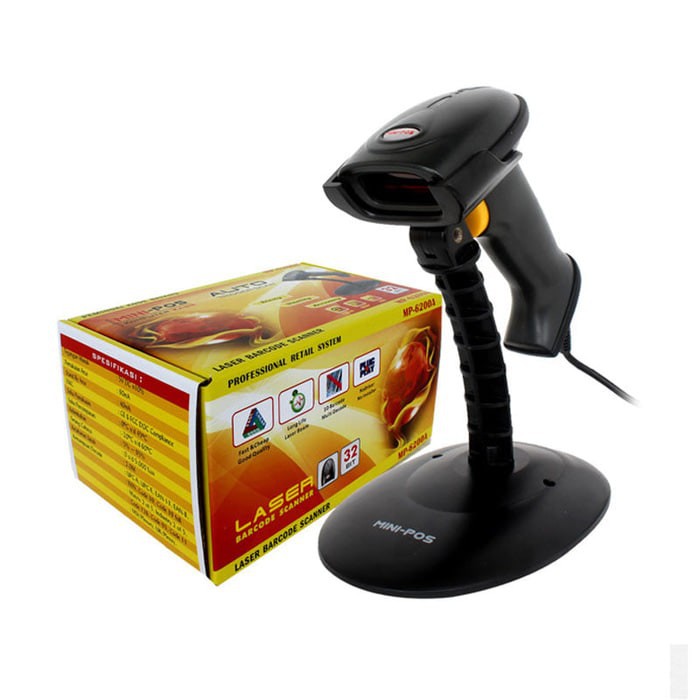 Jual Barcode Scanner 1D Mini POS MP-6200A MP6200A MiniPos Automatic ...