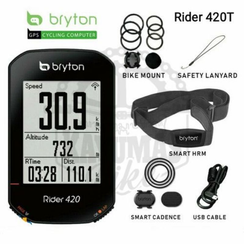 Jual BRYTON RIDER 420 T GPS CYCLING BIKE COMPUTER SENSOR BUNDLE KIT ...