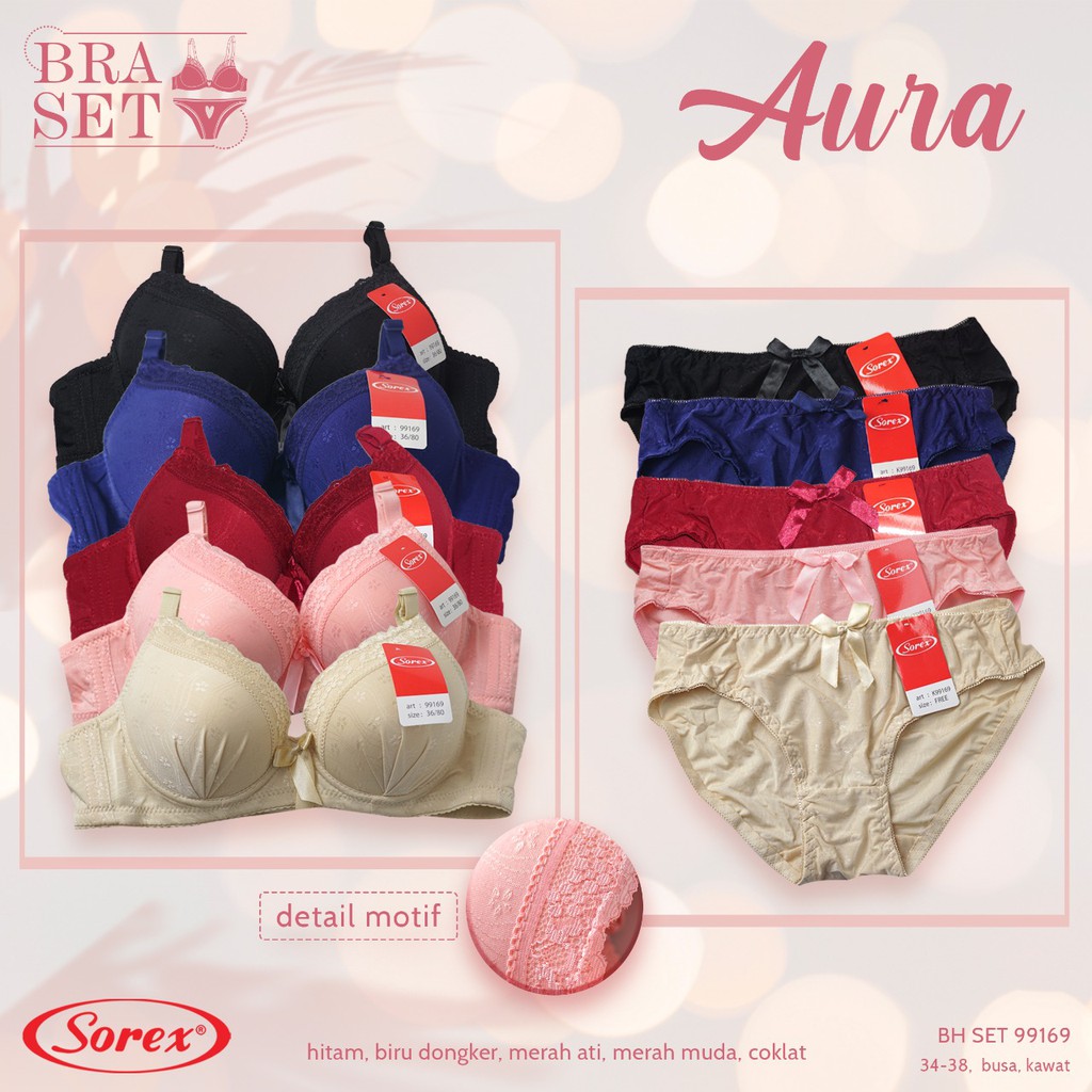 Jual (Set Bra) Bh Bra Set Sorex 99169 (Cup Sedang) Renda | Bra Satu Set ...