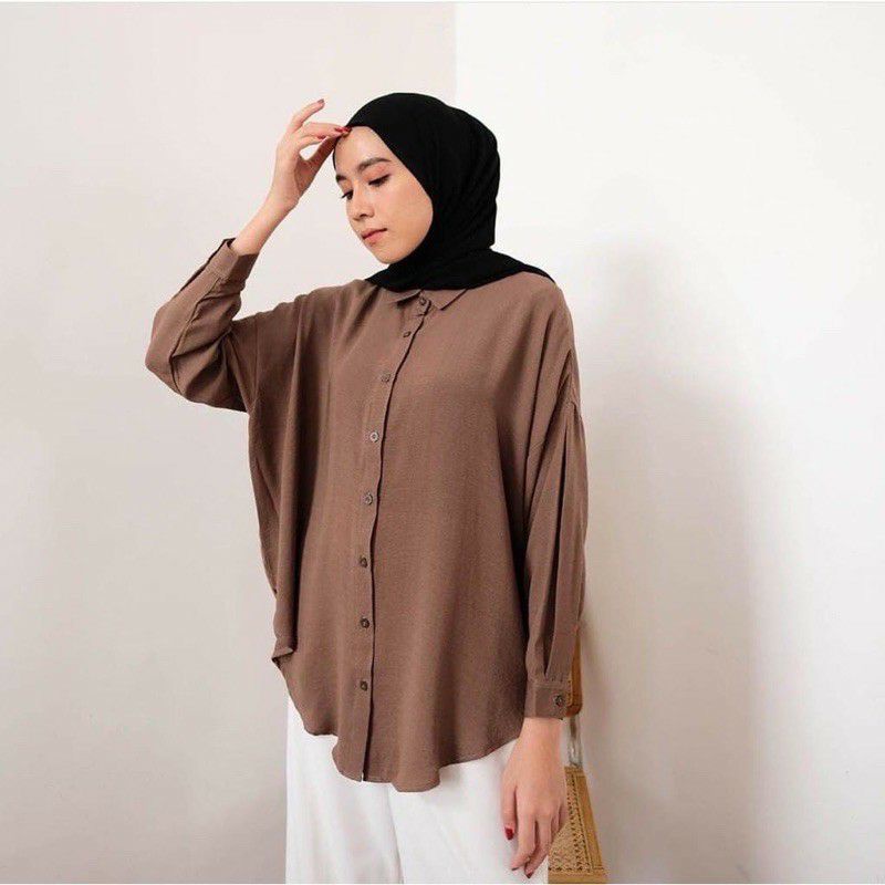 Jual KEMEJA RAYON POLOS OVERSIZE / KEMEJA OVERISZE SUPER ADEM / BAJU ...