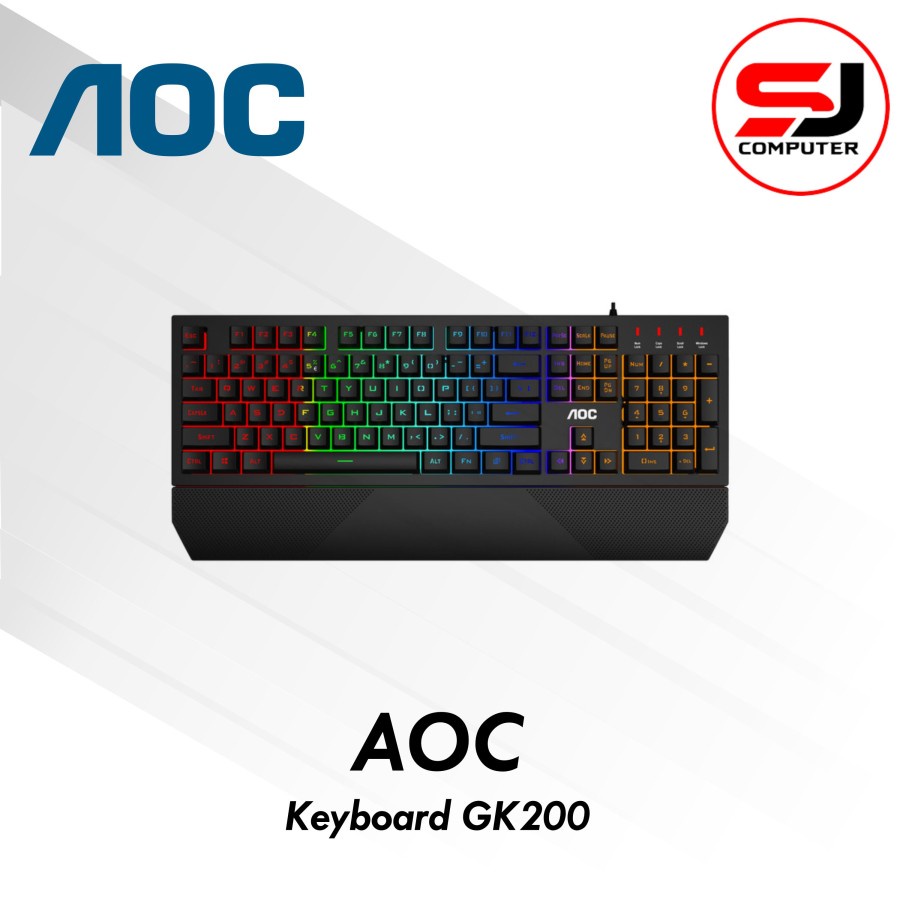 Jual Keyboard AOC GK200 GK 200 RGB Gaming Keyboard With Wristpad ...