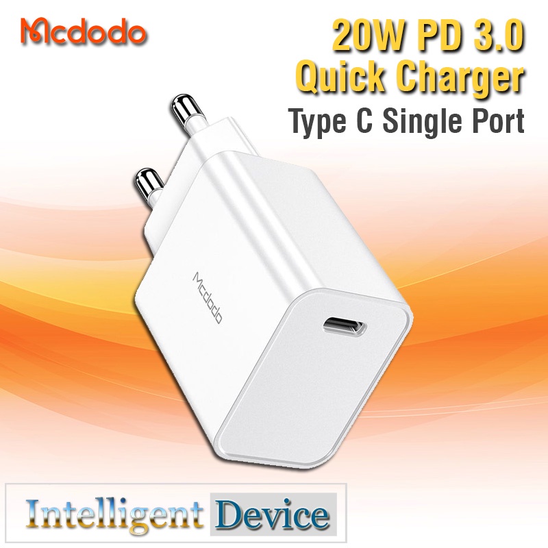 Jual MCDODO PD 20W Charger Type C To Lightning Fast Charging Single Port | Shopee Indonesia