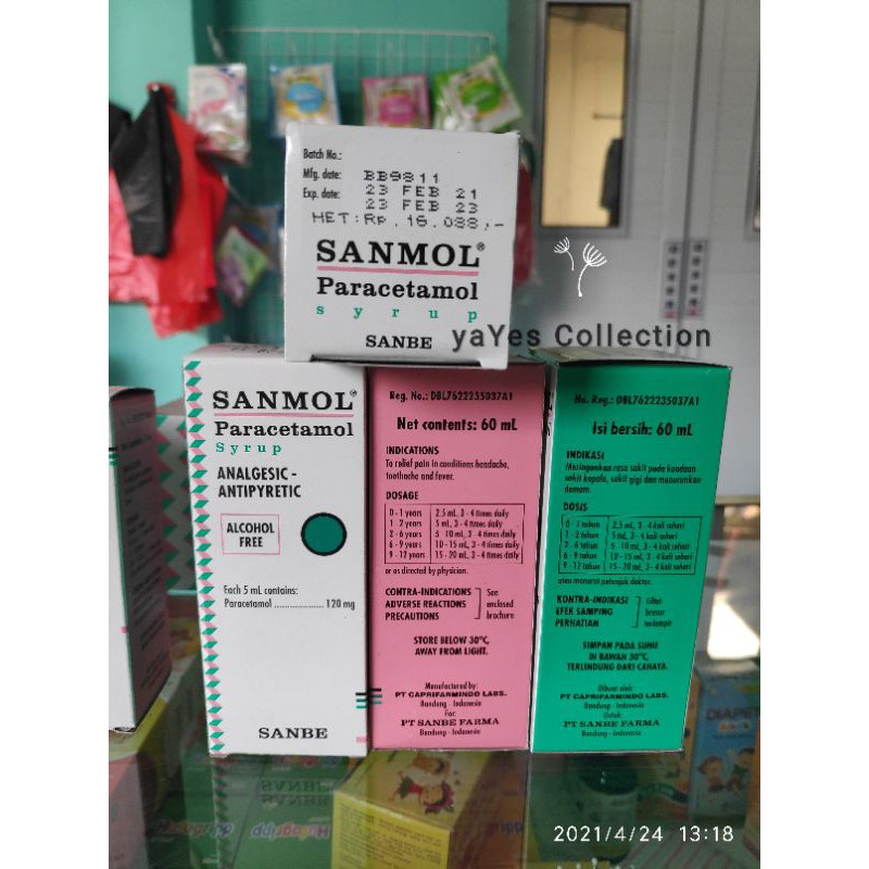 Jual Sanmol drops drop obat penurun panas nyeri sirup syirup 60 ml Tablet paracetamol sakit gigi ...