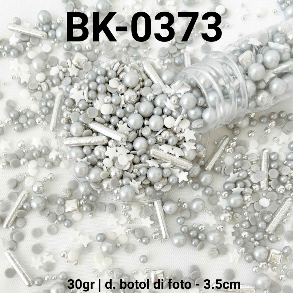 Jual BK-0373 Sprinkles sprinkle springkel 30gr perak abu silver bintang ...