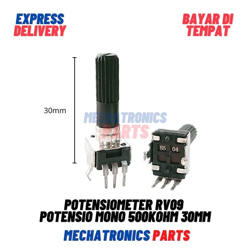 Jual Potensiometer RV09 potensio Mono 500KOHM 30mm | Shopee Indonesia