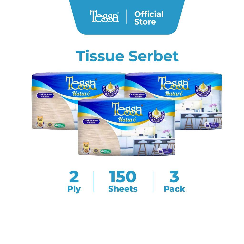 Jual Tissue Tessa - 3 pack Nature Kitchen Towel Interfold 150s Unbleach ...