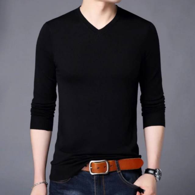 Jual Sweater Rajut Pria V Neck 100% Cotton bisa custom size sampai 9XL ...