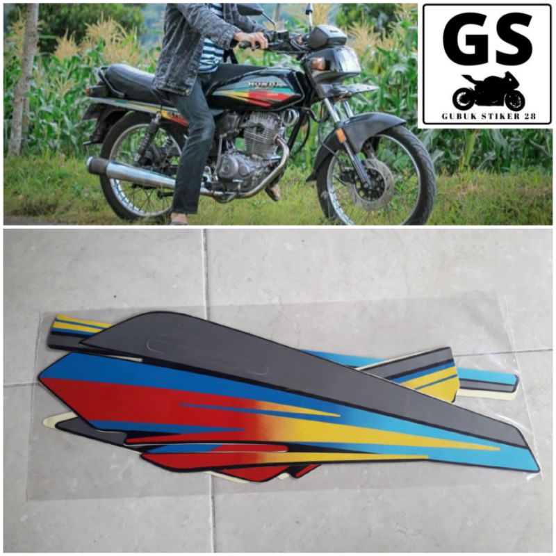 Jual STRIPING STIKER LIS BODY MOTOR HONDA GL PRO 1994 VARIASI BIRU ...