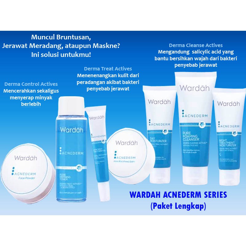 Jual Paket Lengkap Skincare Wardah Acnederm Series Khusus Kulit ...