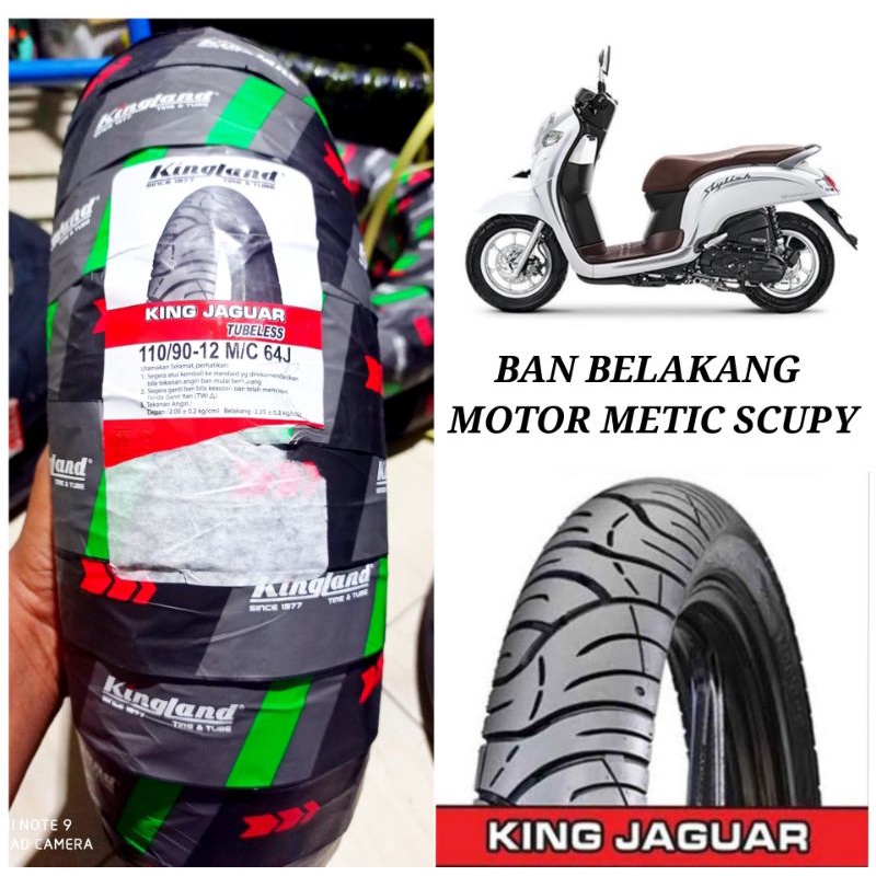 Jual ban motor metic tubeles kingland king jaguar 110/90-12 ban matic ...