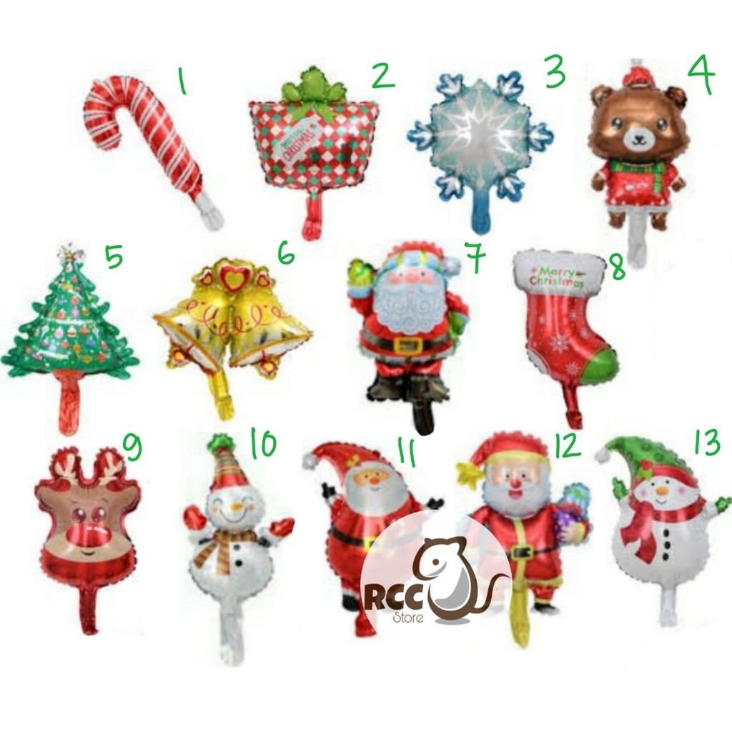 Jual Balon Foil Merry Christmas Salju Santa Pohon Permen Rusa Natal ...
