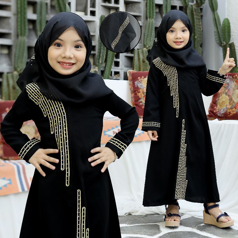 Jual Gallery Exclusive Abaya Hitam Gamis Bordir Dubai 445 Muslimah ...