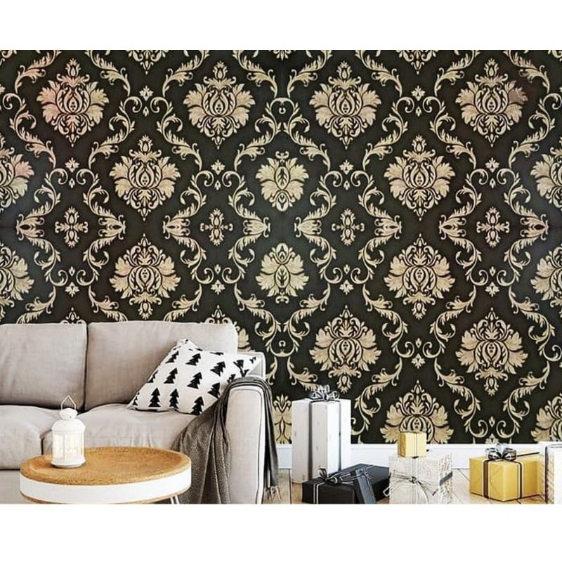 Jual wallpaper dinding motif batik premium UK 9M x45cm | Shopee Indonesia