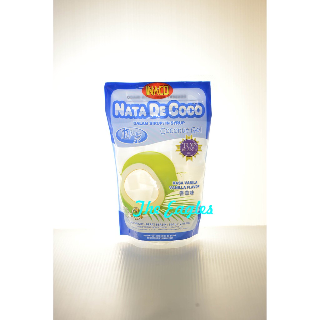 Jual INACO Nata De Coco Coconut gel jelly kelapa jeli rasa Vanila 360gr ...