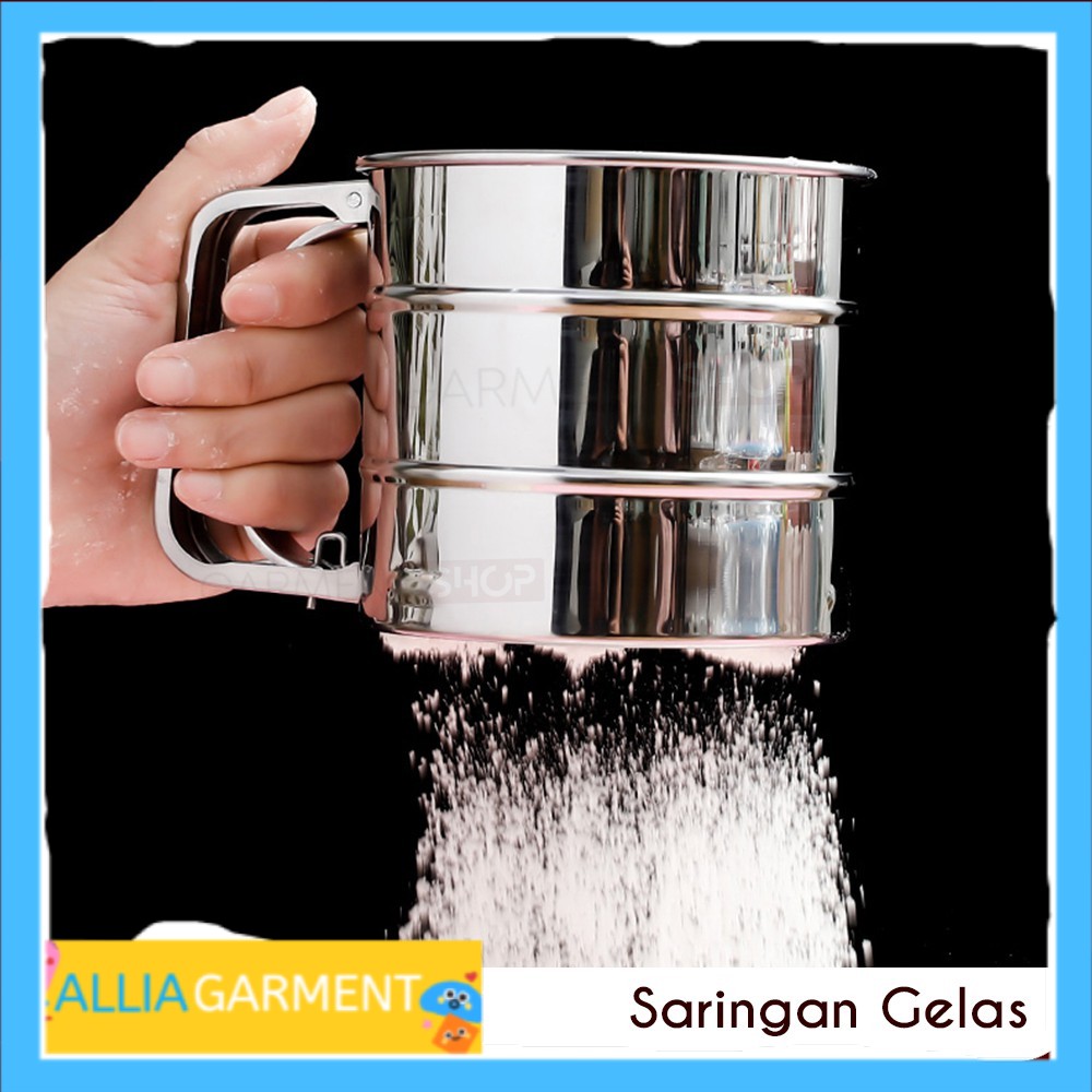 Jual Ayakan Tepung Stainless Alat Saringan Kopi Gula Halus Otomatis ...
