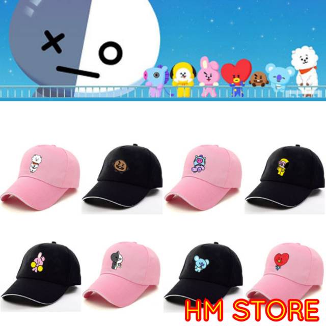 Jual BTS BT21 Character Baseball Cap Topi Baseball Karakter BT21 KPOP ...