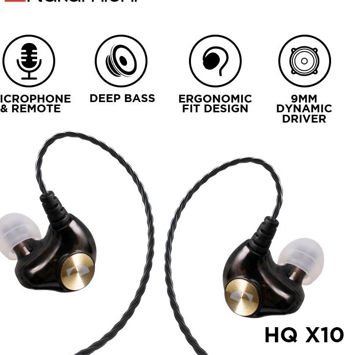 Jual Nakamichi HQ X10 Dynamic Driver In Ear Monitor Wired Earphone Mic ...