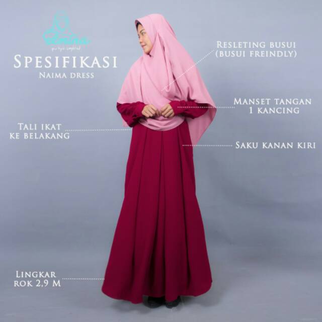 Jual Gamis Naima by Elmina Indonesia | Shopee Indonesia
