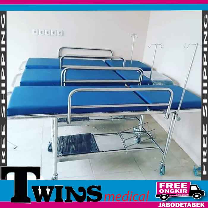 Jual Brankar Pasien Komplit Stainless Steel | Brancard Tandu Dorong ...