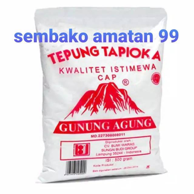 Jual Sagu Gunung Kemasan 500 Gr tepung Tapioka sagu Cap Gunung Agung ...
