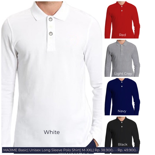 Jual Long Sleeve Polo Shirt / Baju Polo Pria Lengan Panjang/ Kaos Polo ...