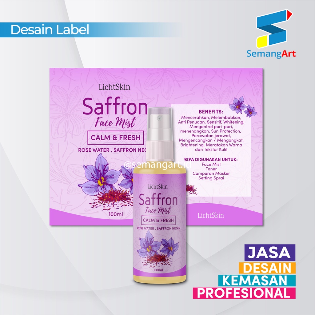 Jual Jasa Desain Label Sticker Stiker Merk Botol Kemasan Face Mist Rose ...