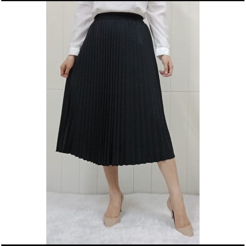Jual Rok Plisket 7/8 Wanita Casual / Rok Plisket Premium / Pleated ...