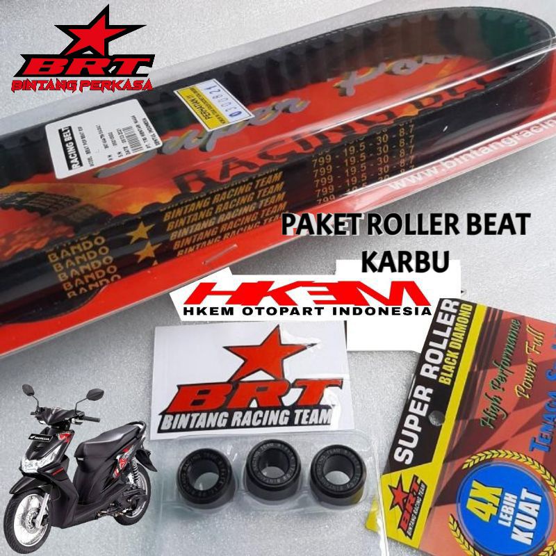 Jual PAKET CVT BEAT KARBU VANBELT KVY + ROLLER RACING BRT 7 8 9 10 11 ...