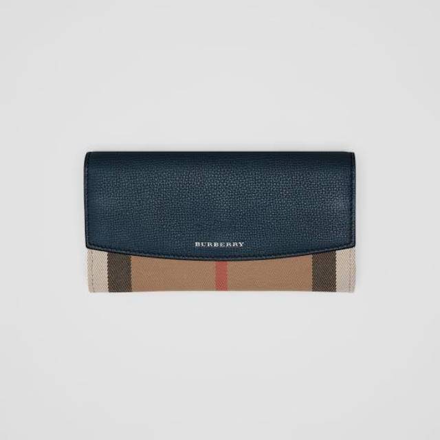 Jual Burberry Leather And House Check Continental Wallet dompet purse ...
