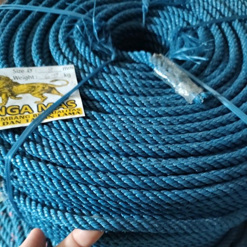 Jual 1 KG Tambang 6 mm 8 mm 10 mm 12 mm biru tali tambang ikat derek mobil tali jemuran tambang ...