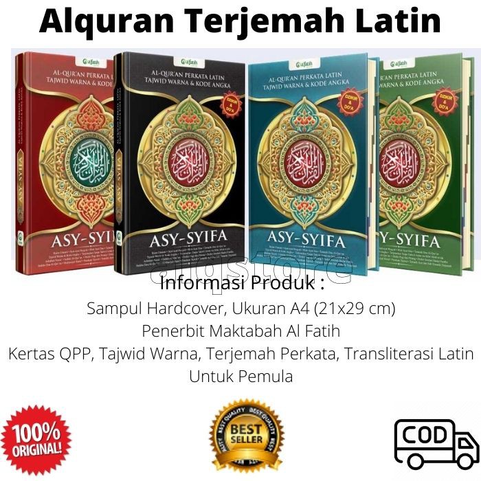 Jual Alquran Tajwid Asy Syifa uk A4 AlQuran Arab Latin Terjemah ...
