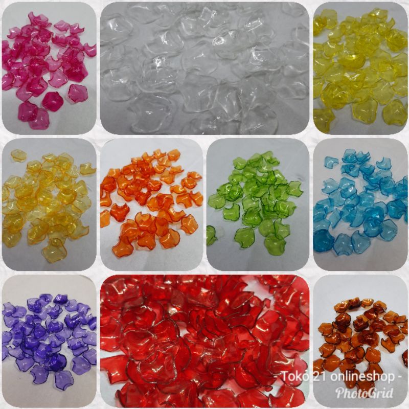 Jual (PON) Manik mote akrilik kelopak kembang/mote kelopak keriting ...