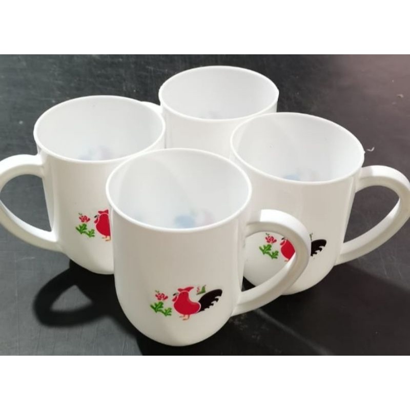 Jual Mug / Gelas Plastik Motif ayam jago 400ml | Shopee Indonesia