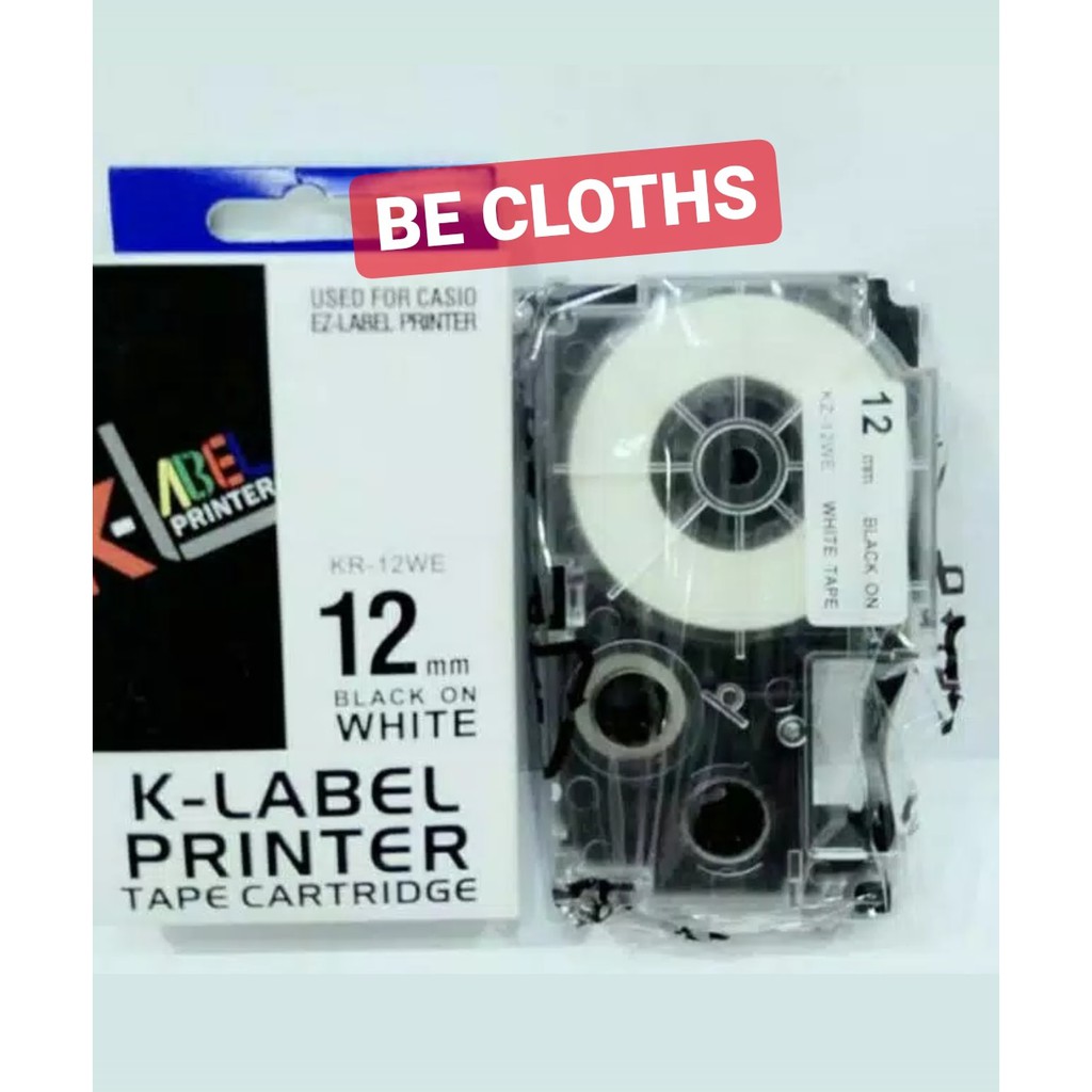 Jual Pita Label Printer 12mm Compatible Casio EZ Label Tape Printer 12 ...