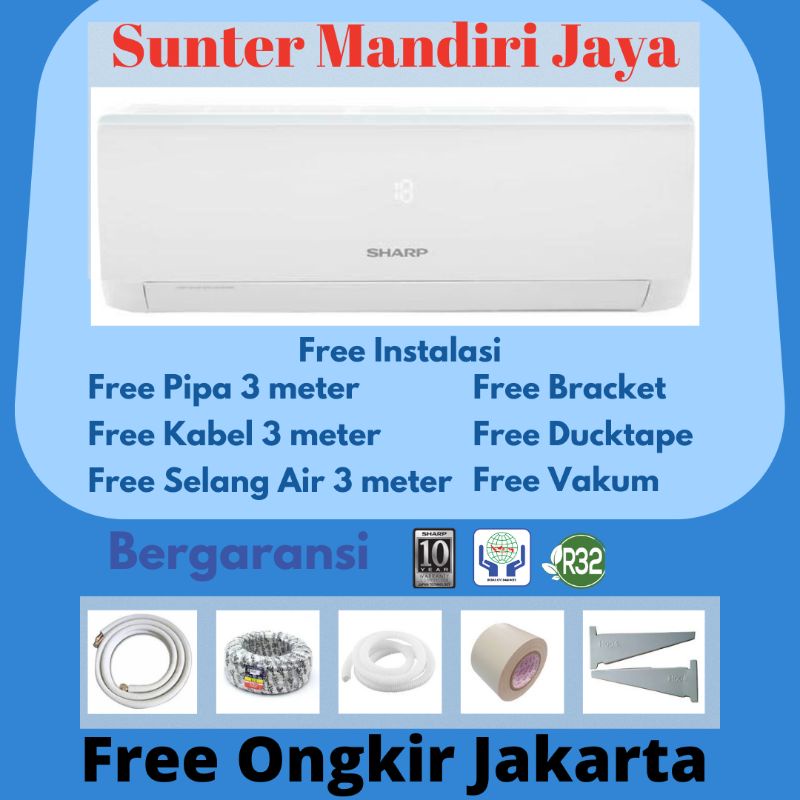 Jual Sharp 3/4 AH-7ZCY/BEY R32 AC Split Standar 3/4 PK | Shopee Indonesia